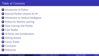 Easy Python and AI Presentation (developed with AI) | PDF