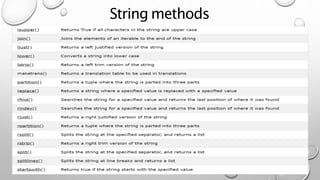 Strings in Python | PPTX