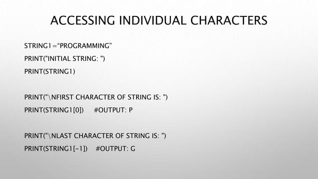 Strings In Python Pptx Programming Languages Computing