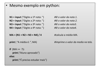 Python + algoritmo | PPT