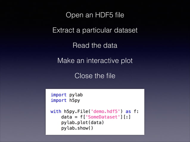 Python and HDF5: Overview | PPT