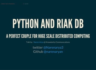 Python and riak a perfect couple for building | PDF