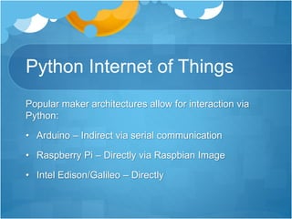 Python and the internet of things | PPT