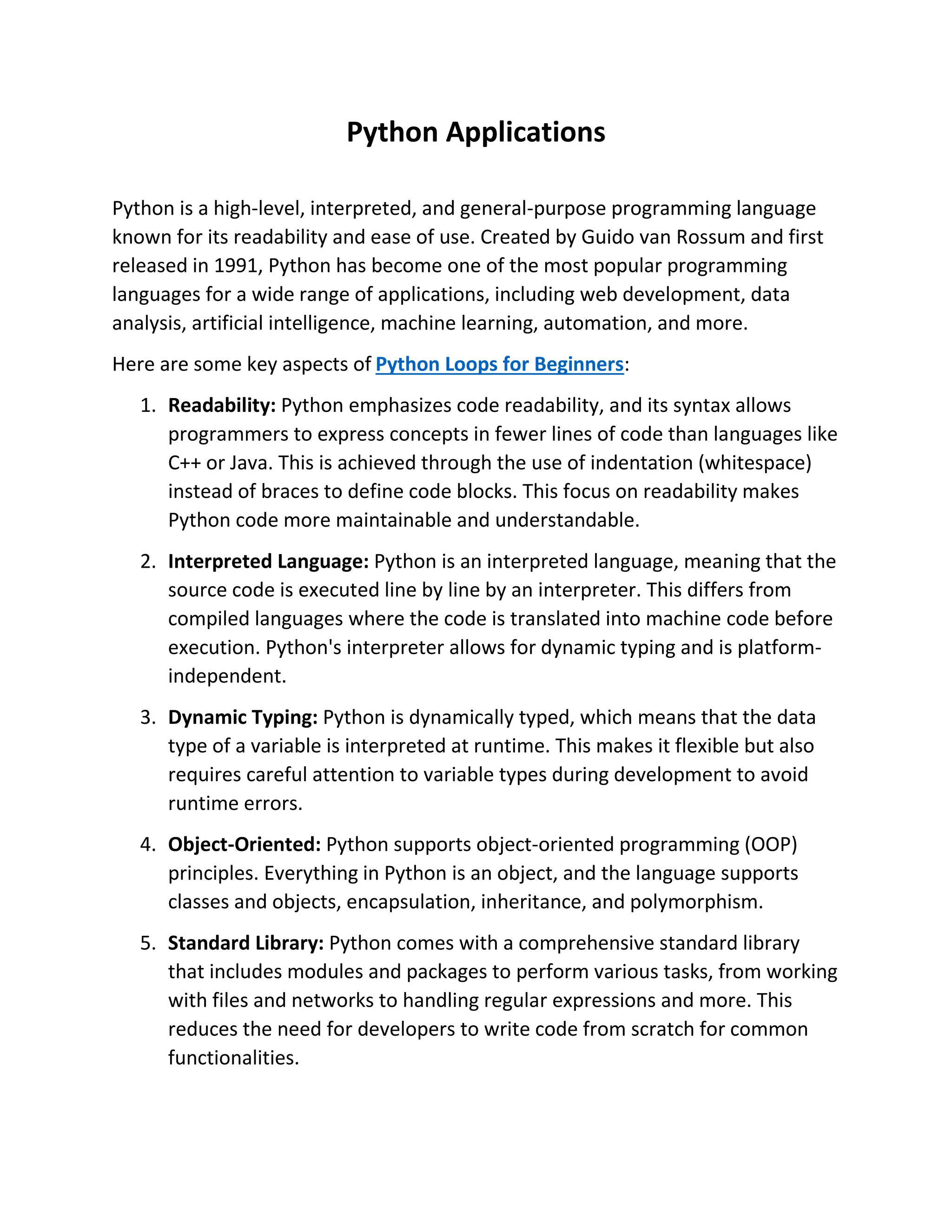 Python Applications By The Knowledge Academy Docx