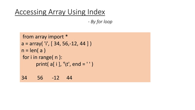 Python array | PPTX