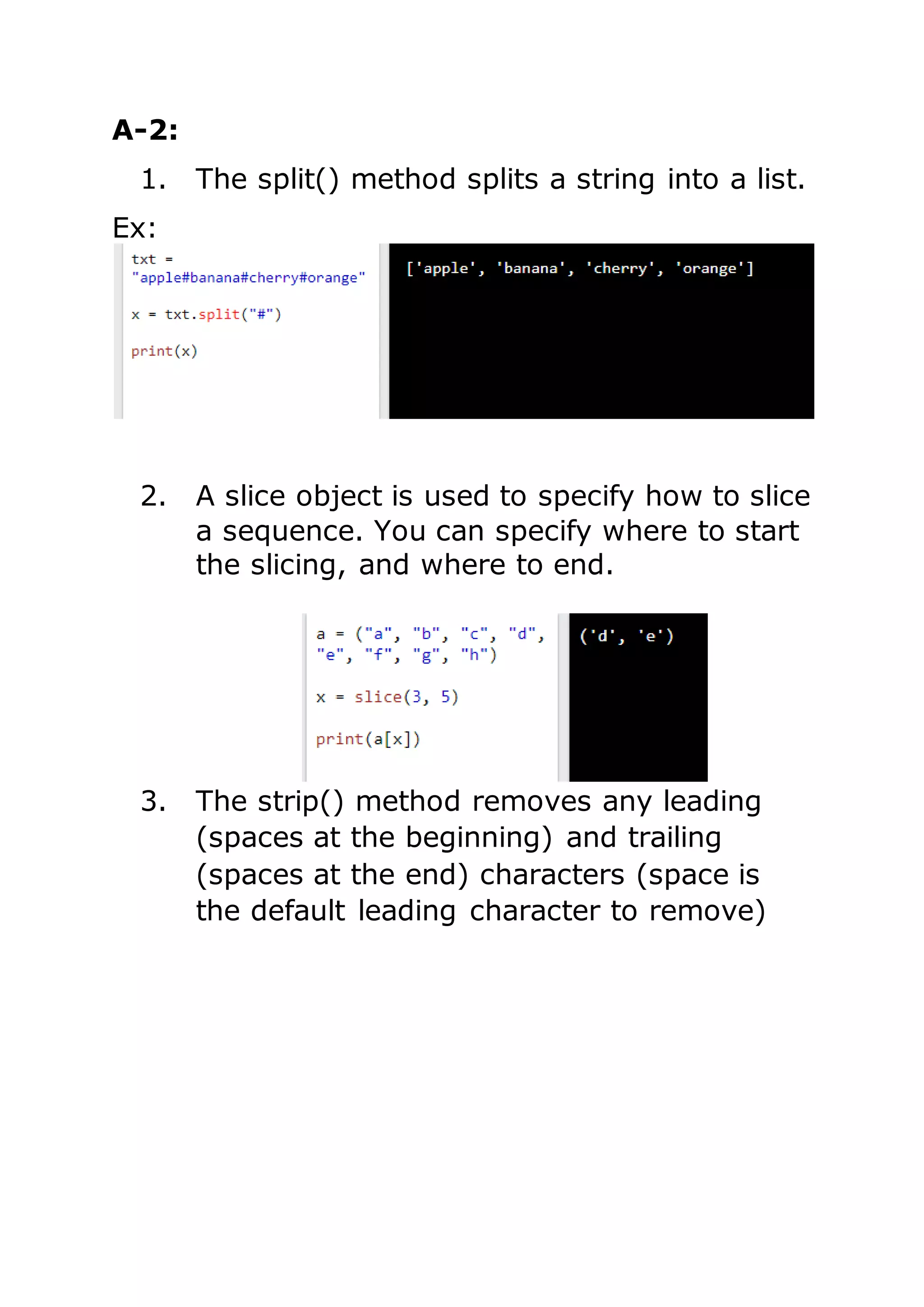 Python Assignment 1 Answers (1).docx | Programming Languages | Computing