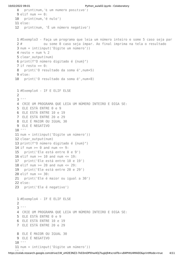 Python aula02.ipynb colaboratory | PDF