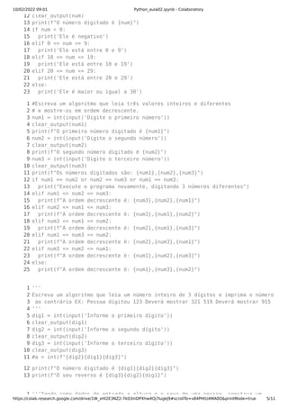 Python aula02.ipynb colaboratory | PDF