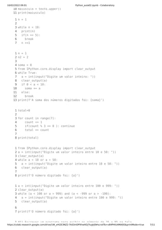 Python aula02.ipynb colaboratory | PDF