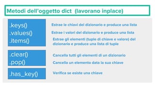 Python base 04-dizionari | PPT