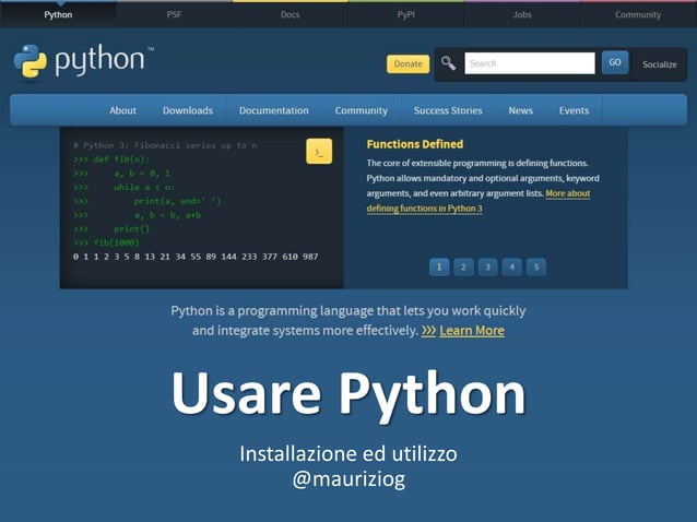 Usare Python - Installazione ed utilizzo | PPT