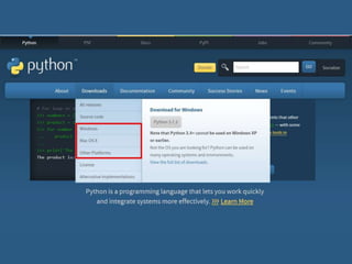 Usare Python - Installazione ed utilizzo | PPT