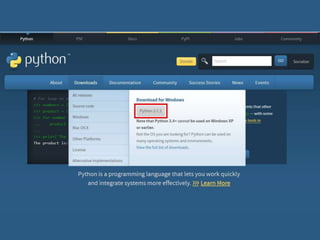 Usare Python - Installazione ed utilizzo | PPT