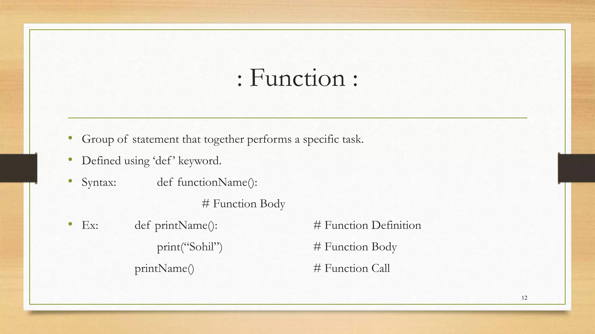 Python basic | PPT | Free Download