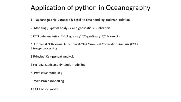 Python programming for Oceanography | PPTX