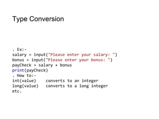 Python basics | PPTX