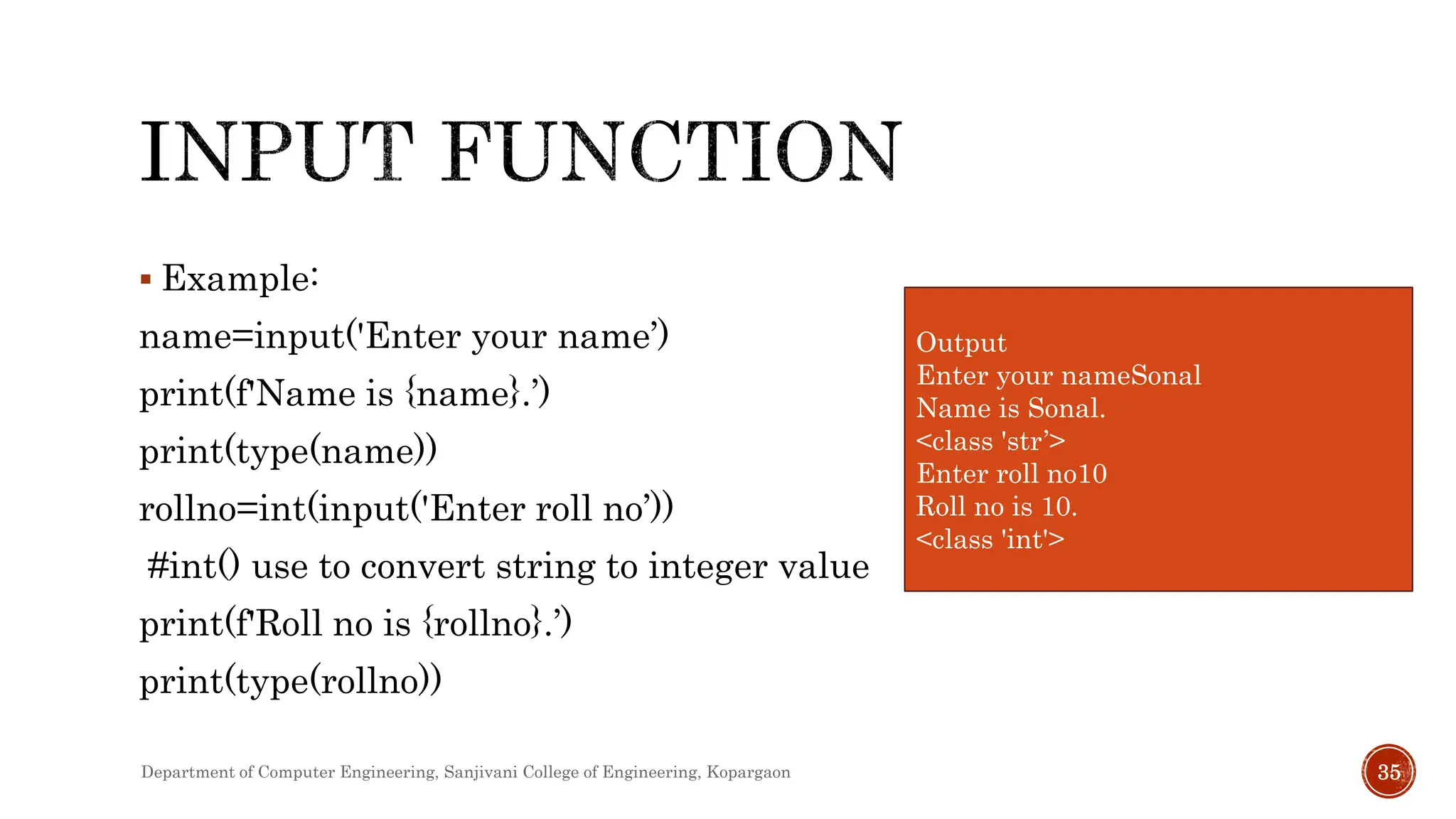 ESIT135 : Unit 1 Python Basics Concepts | PPTX