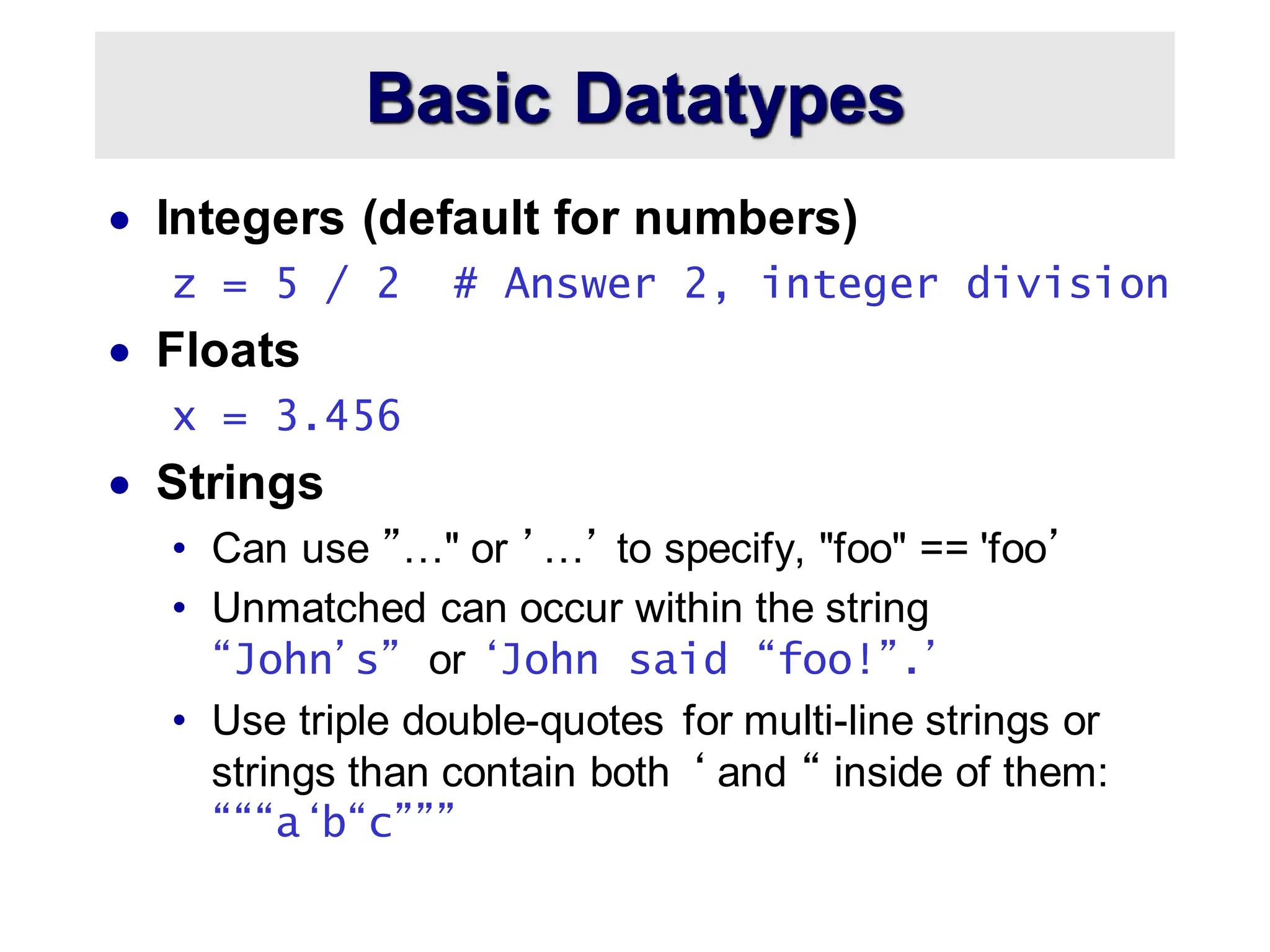 Python Basics It Will Teach You About Data Types Ppt