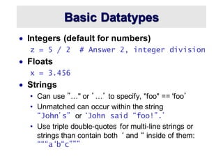 Python Basics it will teach you about data types | PPT