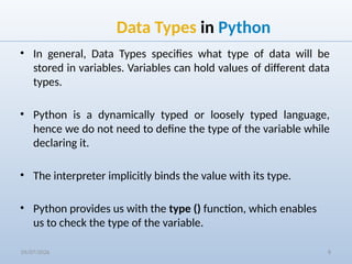 Comprehensive Introduction to Python Basics: Variables, Data Types, and ...