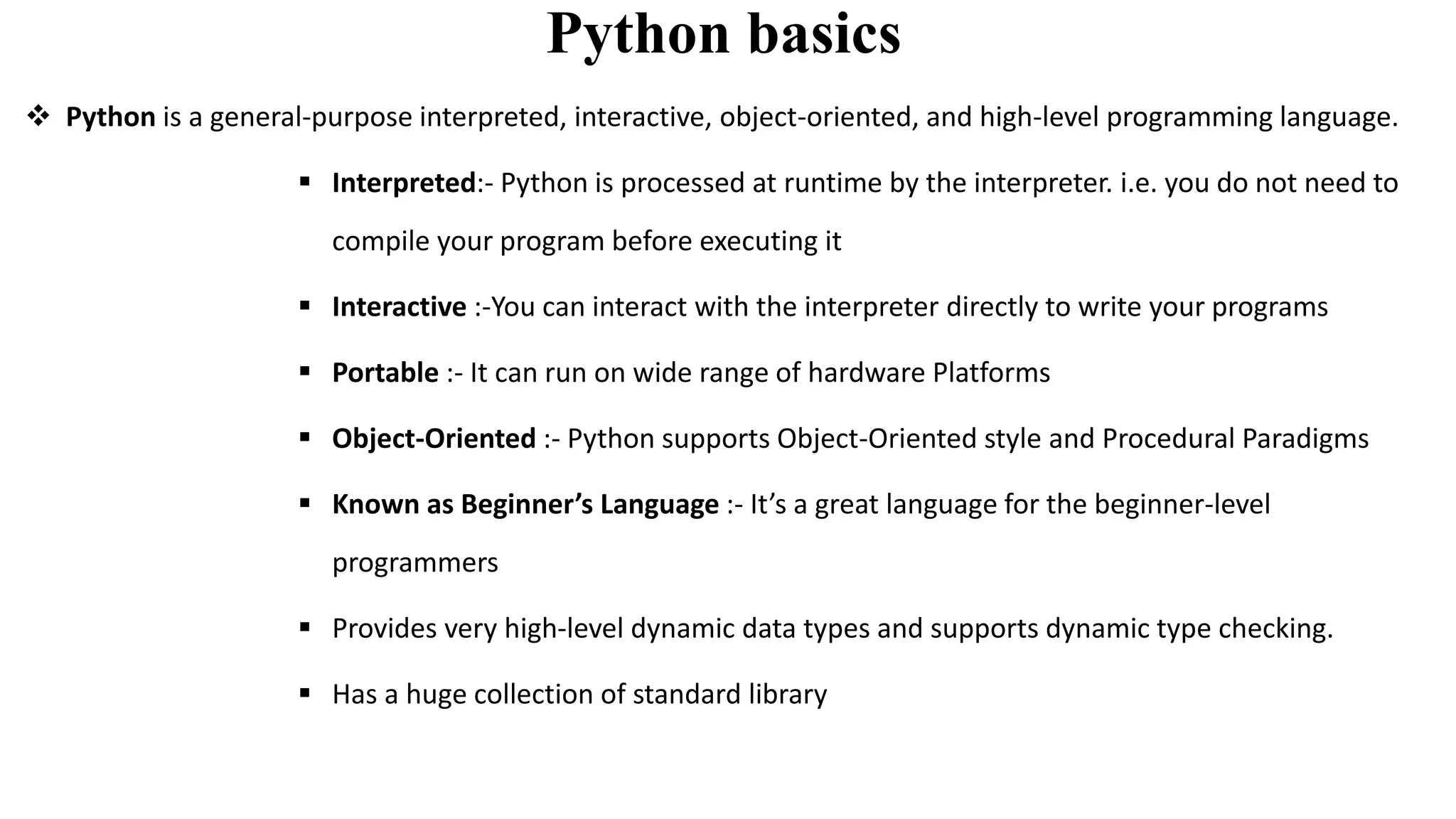 Python fundamentals | PPT