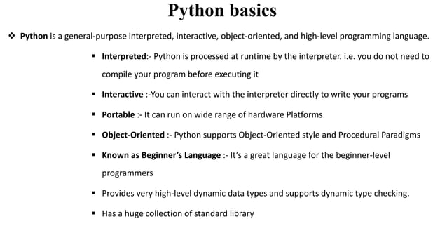 Python Fundamentals Ppt