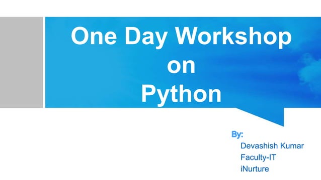 Introduction To Python Part 1 Ppt 1636