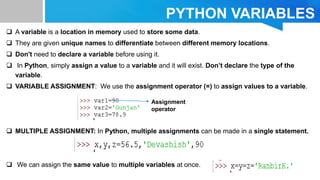 Introduction to Python Part-1 | PPTX