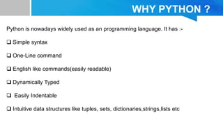 Introduction to Python Part-1 | PPTX