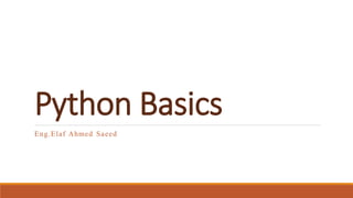 Python basics_ part1 | PDF | Programming Languages | Computing