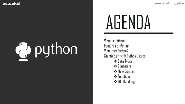 Python Basics | Python Tutorial | Edureka | PDF