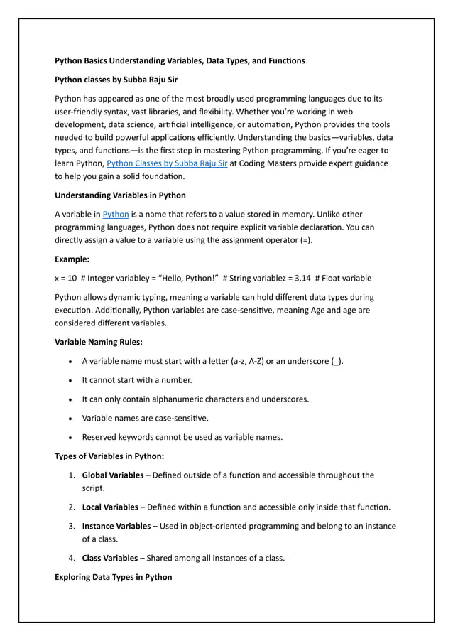 Python Basics Understanding Variables.pdf Python Basics Understanding Variables.pdf