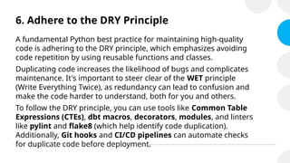 Top Python Best Practices To Boost Code Efficiency | PPTX