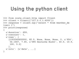 Big Data Analysis with Crate and Python | PDF