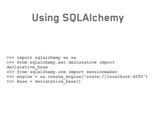 Big Data Analysis with Crate and Python | PDF