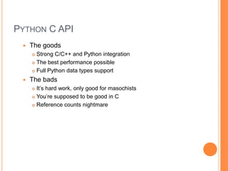 Python Bindings Overview | PPTX | Programming Languages | Computing