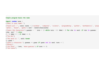 python bridge course for second year.pptx | Programming Languages ...