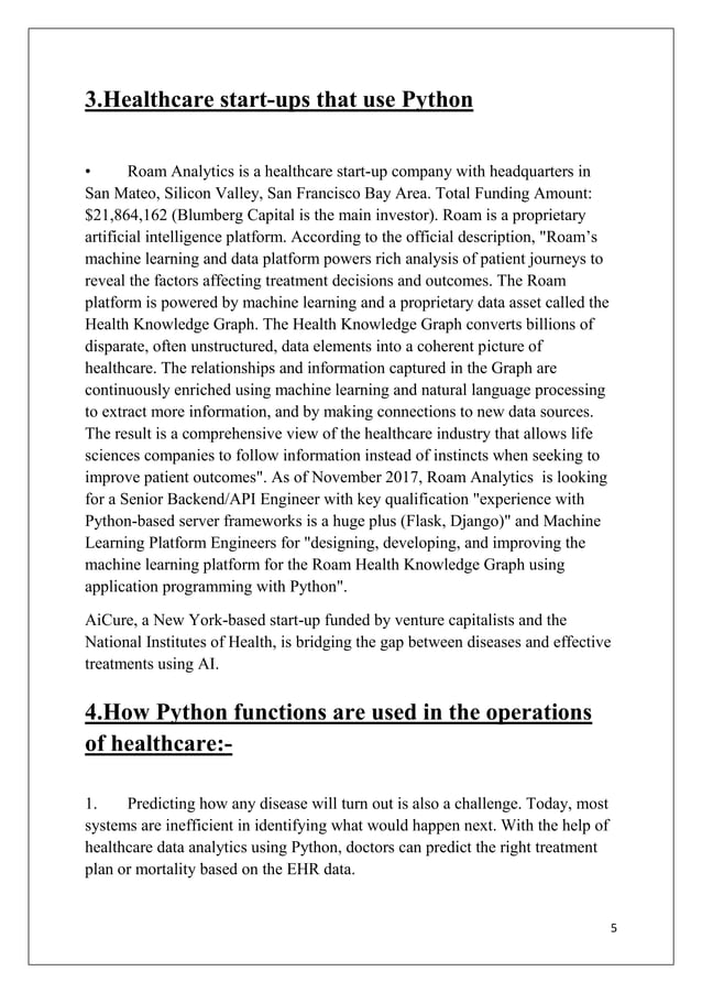 Application Of Python in Medical Science | PDF | Programming Languages | Computing