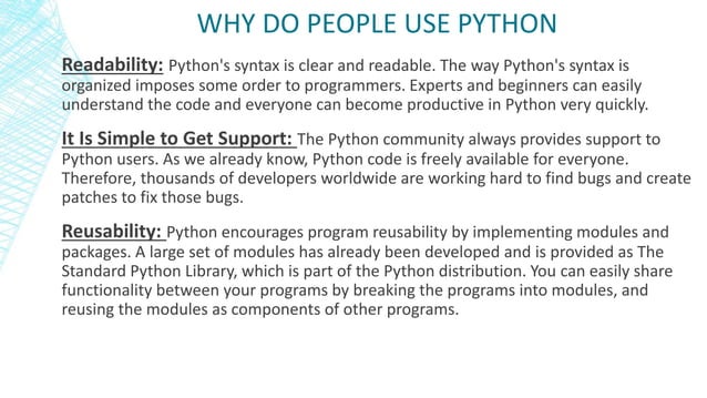 Python - An Introduction | PPTX | Programming Languages | Computing