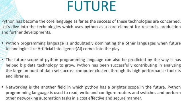 Python - An Introduction | PPTX | Programming Languages | Computing