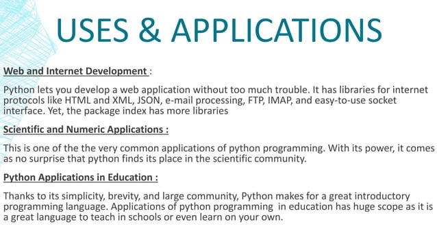 Python - An Introduction | PPTX | Programming Languages | Computing