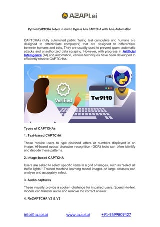 Python CAPTCHA Solver - How to Bypass Any CAPTCHA with AI & Automation.docx