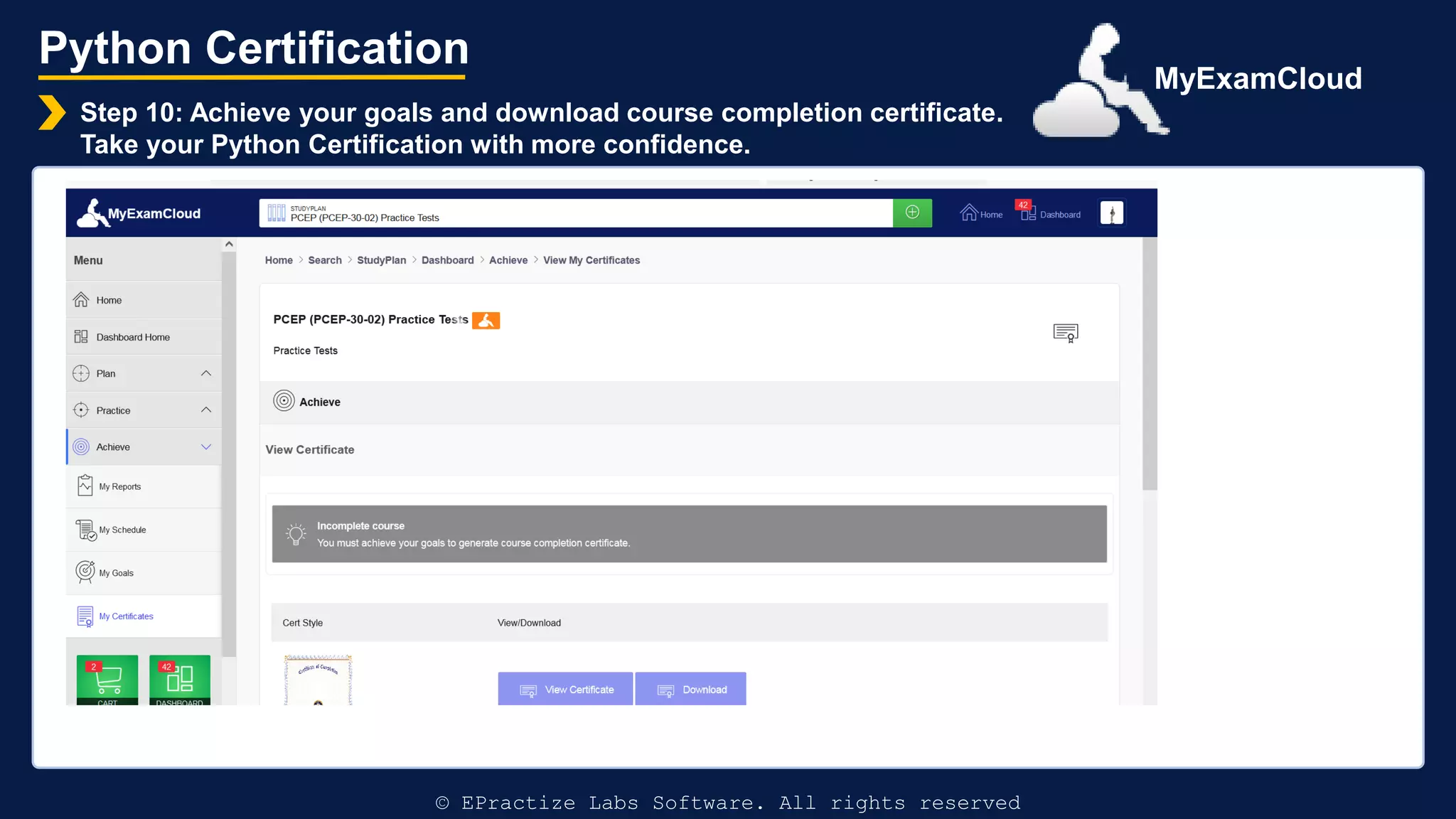 Python Certification Preparation 10 Steps At Myexamcloud Ppt Free