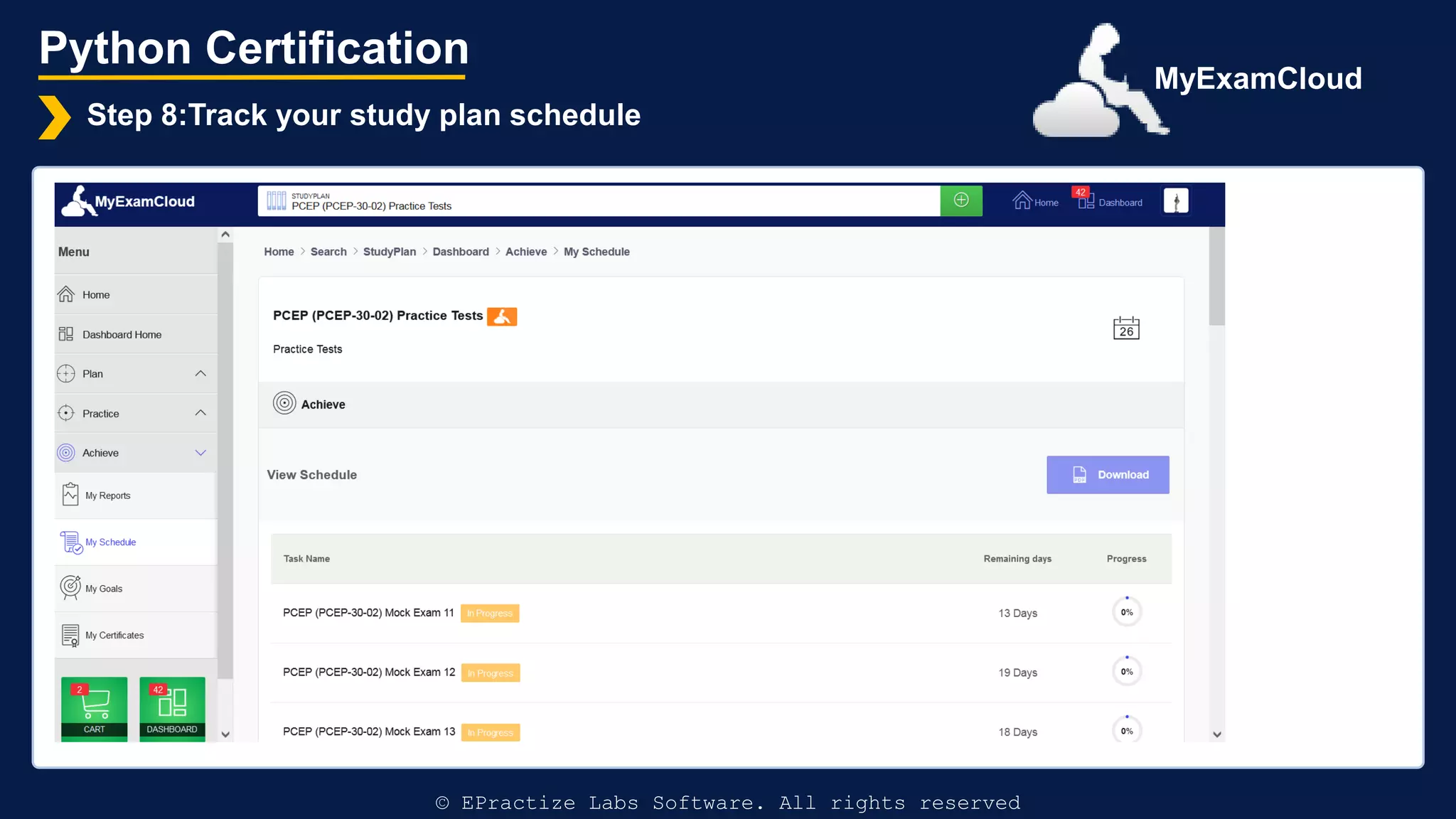 Python Certification Preparation - 10 Steps at MyExamCloud | PPT