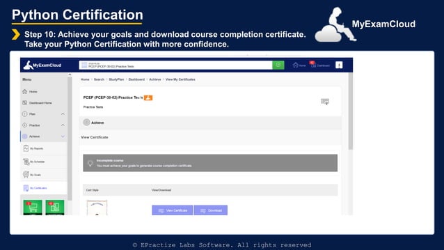 Python Certification Preparation - 10 Steps at MyExamCloud | PPT