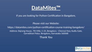Python certification in Bangalore with internship | PPT