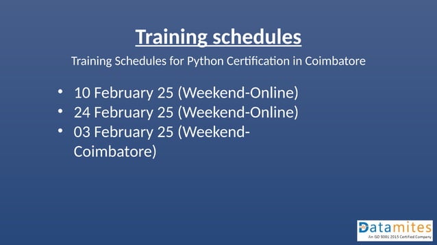 Python certification in coimbatore with placement | PPT