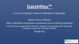 Python certification in hyderabad with placement | PPT