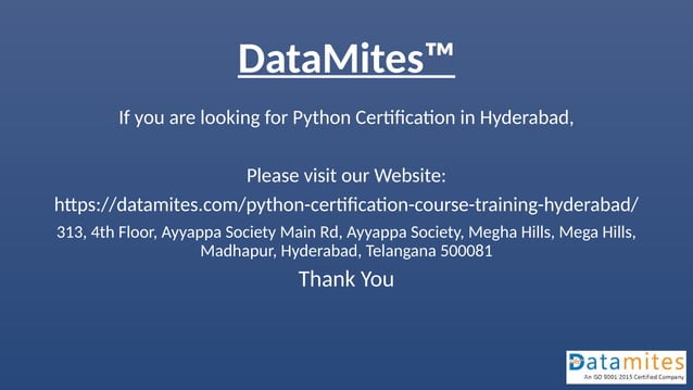 Python certification in hyderabad with placement | PPT
