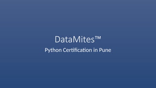 Python certification in pune with placements | PPT